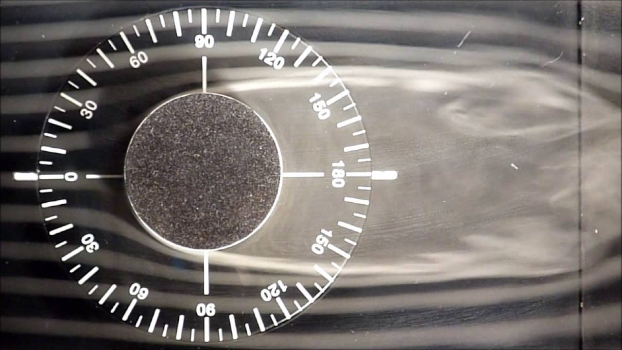 Smoking Visualization of air flow around a cylinder, Re=2000~8000 - YouTube