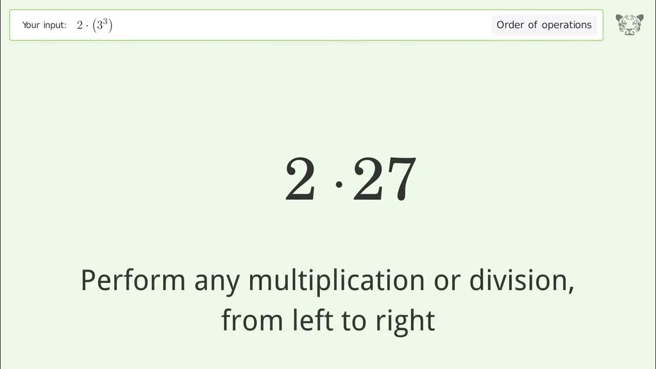 Master Order of Operations: Solve 2*(3^3) Step by Step! - YouTube