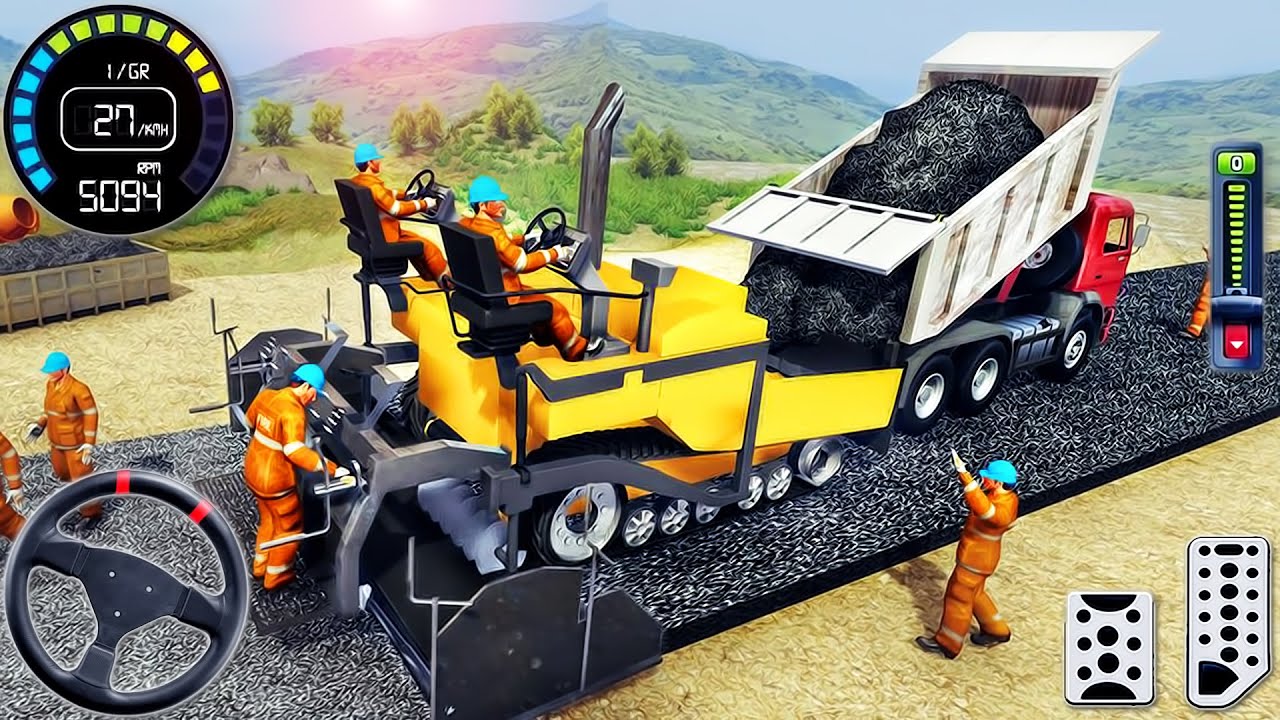 Real US Construction Simulator 3D - Road Builder Excavator Trucks in City - Android GamePlay ...