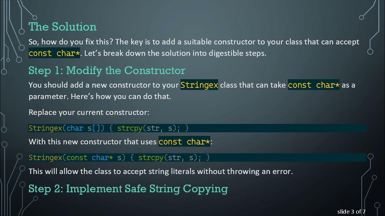 How to Fix the Error: No Suitable Constructor Exists to Convert from const char in C+ + - YouTube