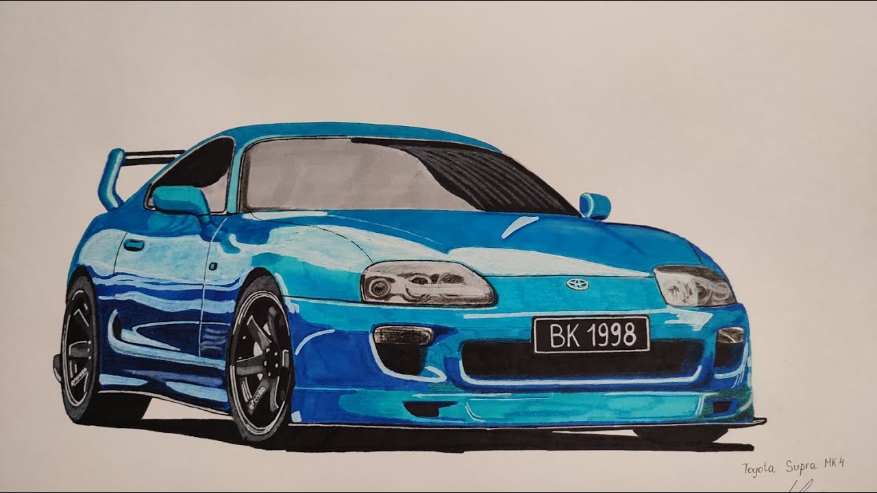 Drawing Toyota Supra Mk4 - YouTube