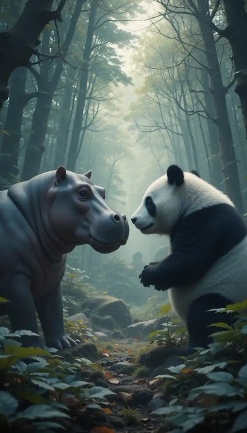 Beautiful hippo and panda hybrid #ai #animals #hybridanimals - YouTube