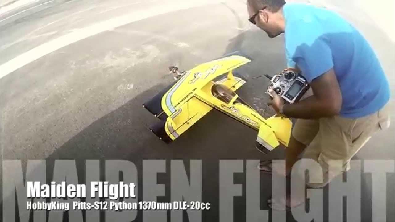 HobbyKing® First Flight DLE-20cc™ Pitts-S12 Python (Crash at the end ...