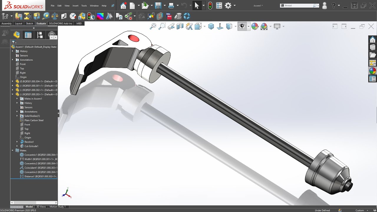 Solidworks tutorial #142 | how to make a Bicycle Quick release skewer ...