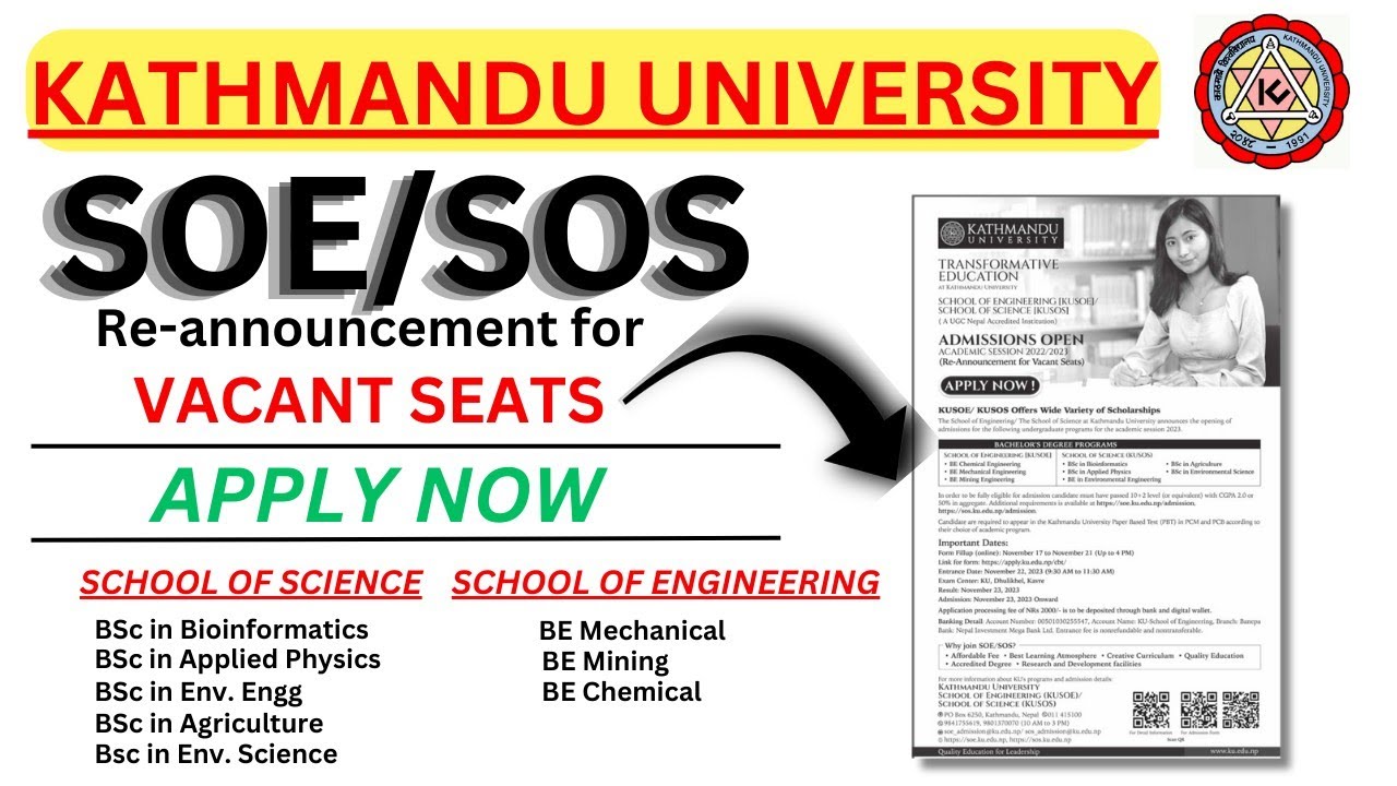 Kathmandu University Re-announcement For Admission In Undergraduate ...