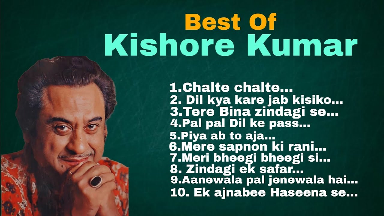 Kishore Kumar hit songs. #Top10 evergreen songs.# musical Therapy ...