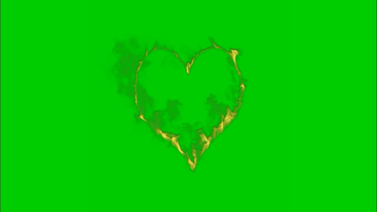 Fire Heart Green Screen