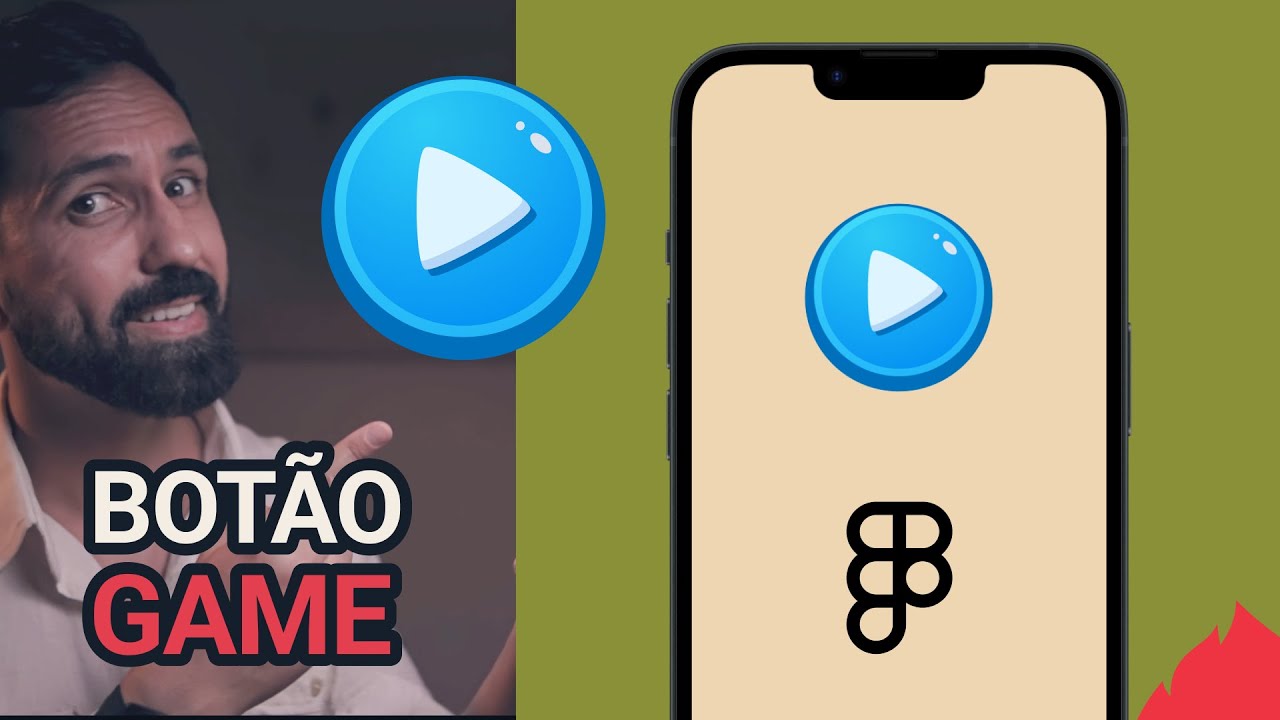 Crie um botão de JOGOS/GAME no Figma (interface, ilustração, vetor, ui ...