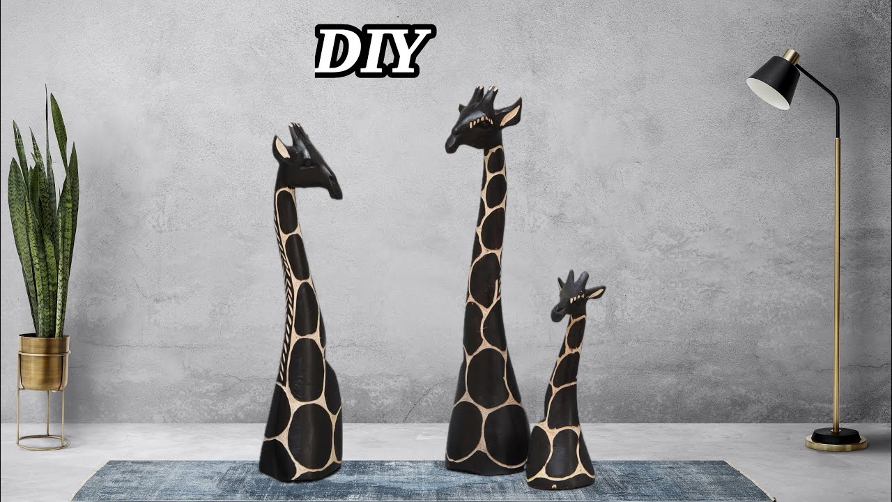 DIY Giraffe Showpiece | Homemade paper clay Craft ideas - YouTube