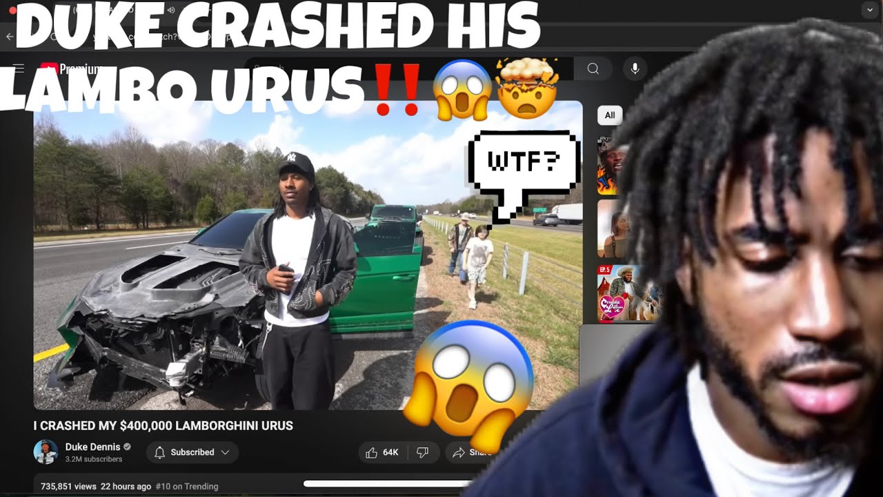 DUKE CRASHED HIS LAMBO‼️😱 **some kids ran up on Duke **😳 - YouTube