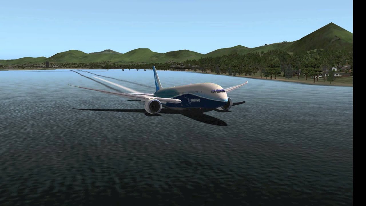 Crazy B787 Water Take Off X-Plane - YouTube
