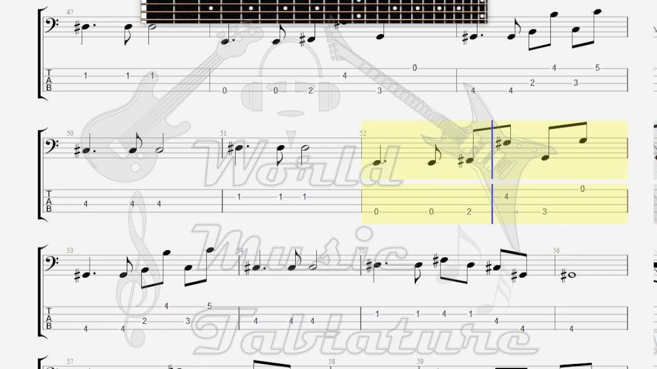 Duran Duran A View To A Kill BASS GUITAR TAB - YouTube