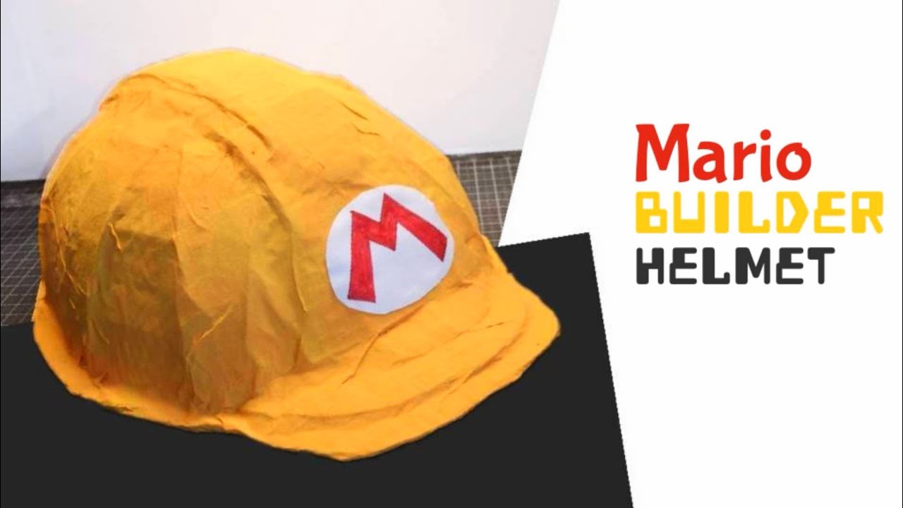 Making Marios builder helmet from super mario maker out of cardboard ...