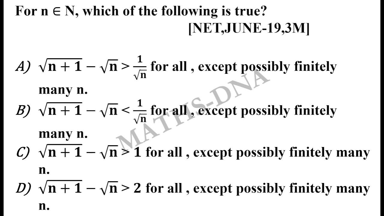 Q3 | CSIR-NET/JRF | MATHEMATICS | JUNE - 2019 | PART - B | REAL ANALYSIS - YouTube