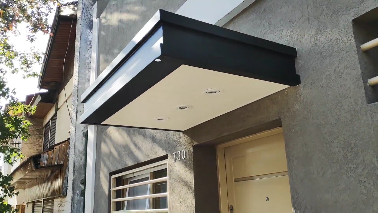 Aleros porches con luces, techos para puertas de entrada - YouTube
