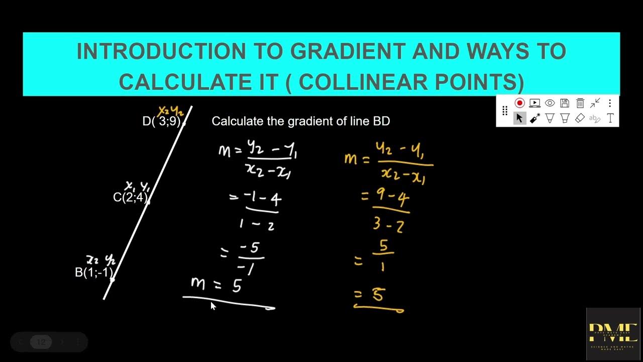 HOW TO CALCULATE GRADIENT[ standard way ] AND PROVE THAT POINTS ARE ...