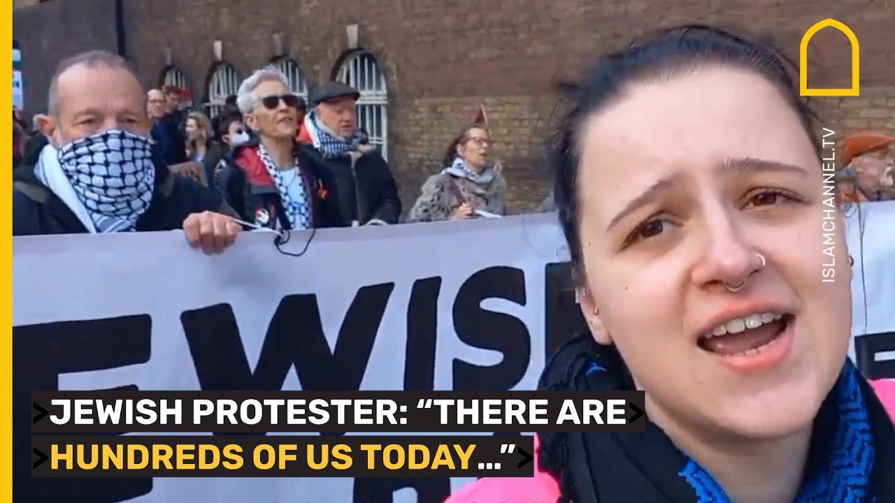 Jewish protester shows solidarity with Palestinians at London march ...
