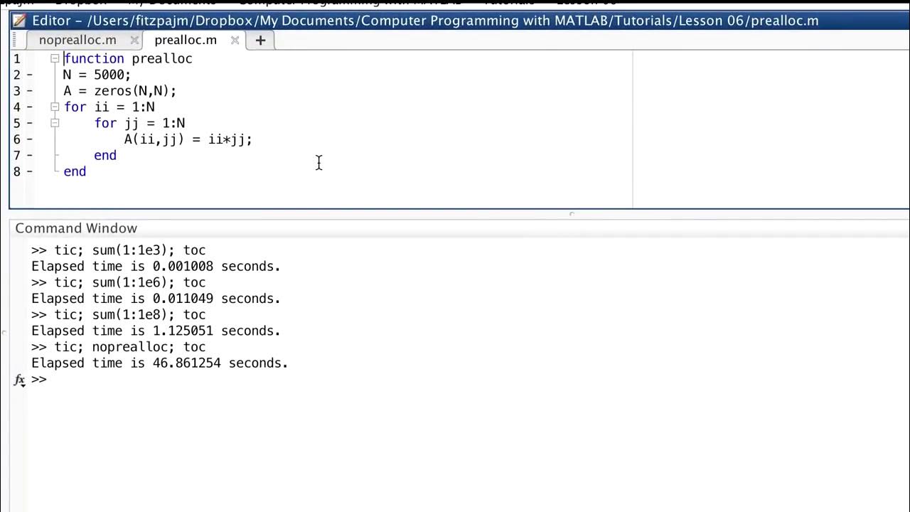 6.5 MATLAB Basics to Advance: Preallocation (35/40) - YouTube