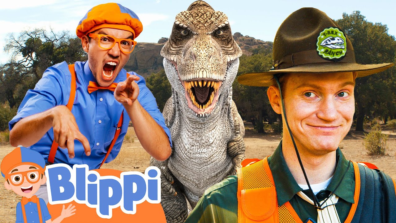 Blippi Meets REAL LIFE Dinosaurs in T-Rex Ranch! | Blippi x T-Rex Ranch ...