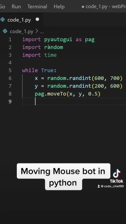 Moving Mouse Bot In Python Coding Programming Programmer Codinglife Python Software Learn