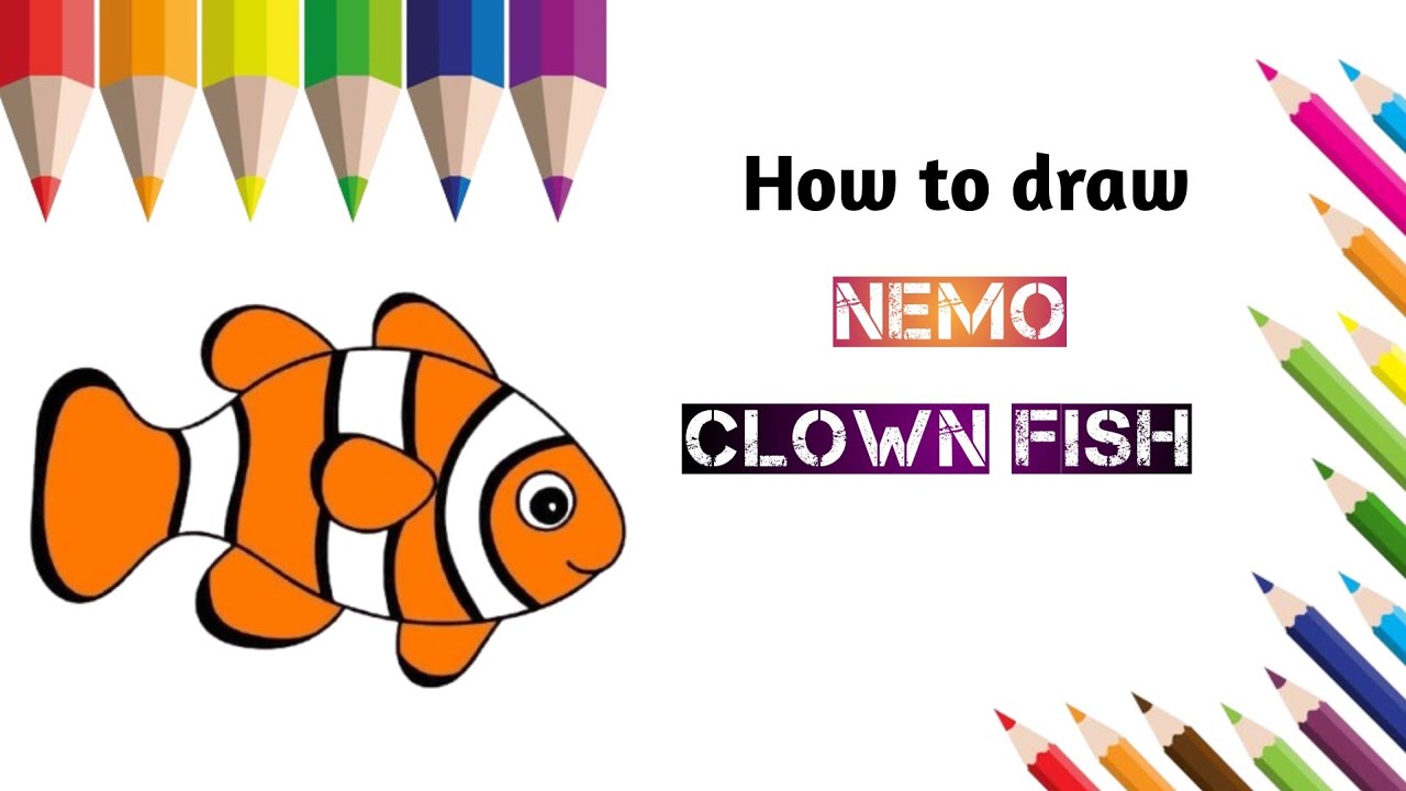 How to draw Nemo fish 🐠 | Cartoon Fish | Easy drawing for kids #drawing ...