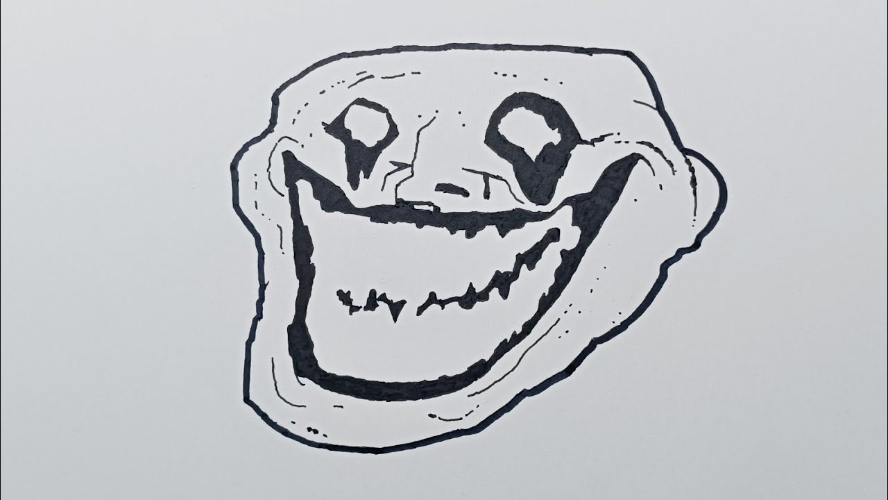 How to Draw a Troll Face - YouTube