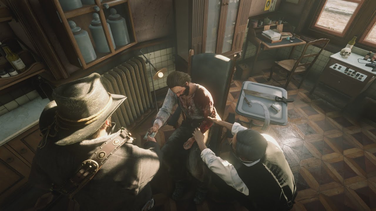 Red Dead Redemption 2: Dr. Barnes amputates poor feller's arm - YouTube