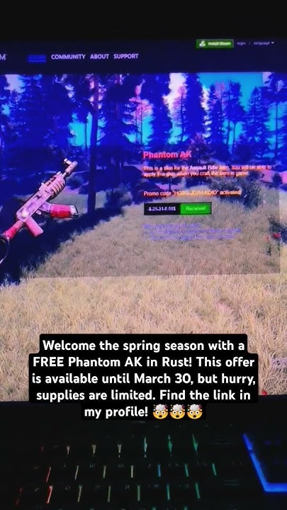 ACQUIRE PHANTOM AK IN RUST💖 #rust #cs2 #rustshorts #cs2clips #rustclips #cs2moments #rustskins ...