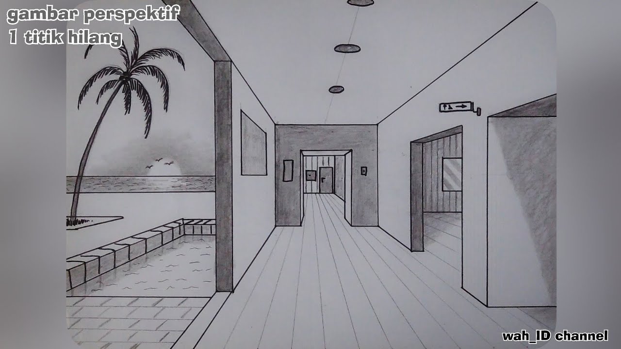 gambar ruangan dalam rumah simple || perspective drawing tutorial ...