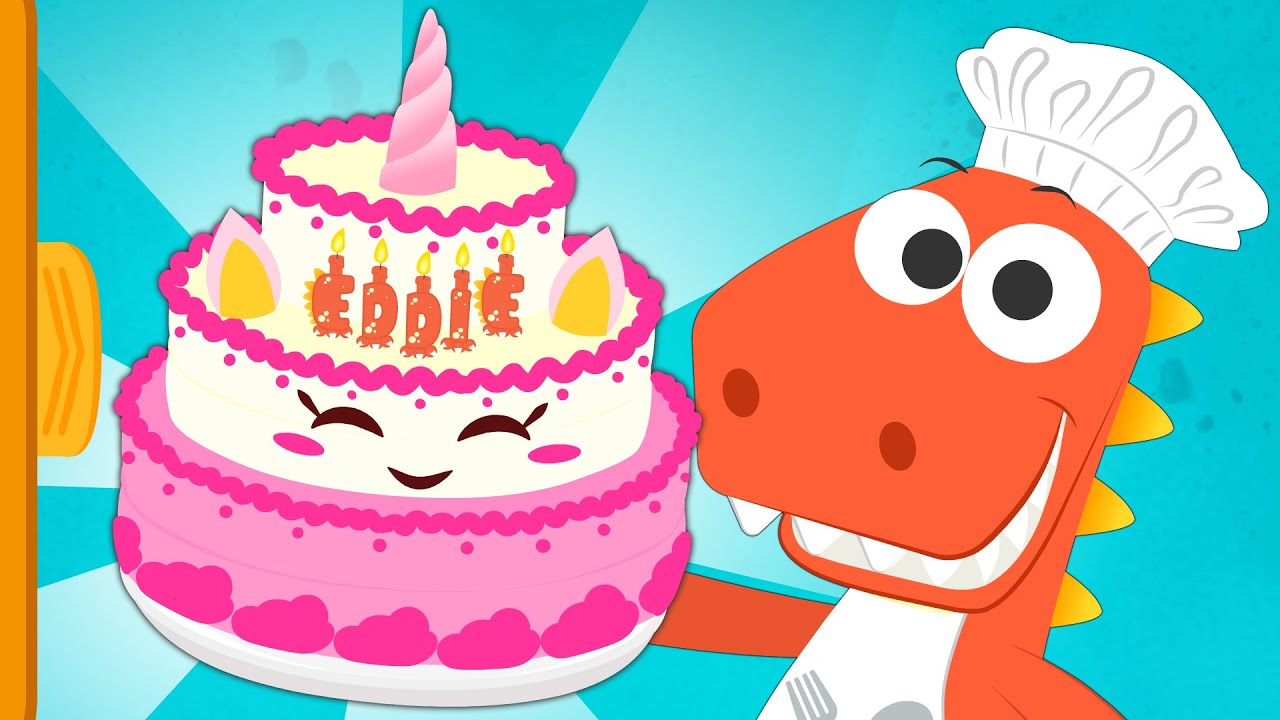 Learn with Eddie 🦄🎂 how to make a Giant Birthday Cake - YouTube