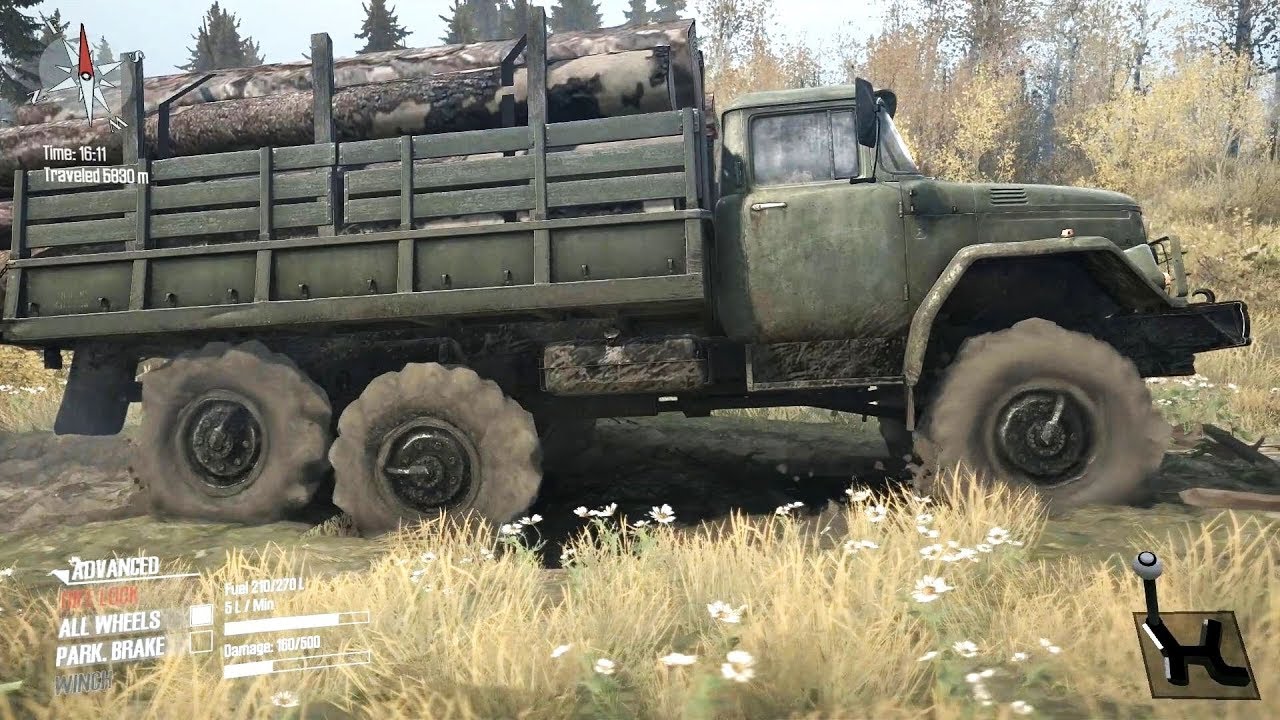 Spintires MudRunner Preview B 131 Truck Transporting Logs - YouTube
