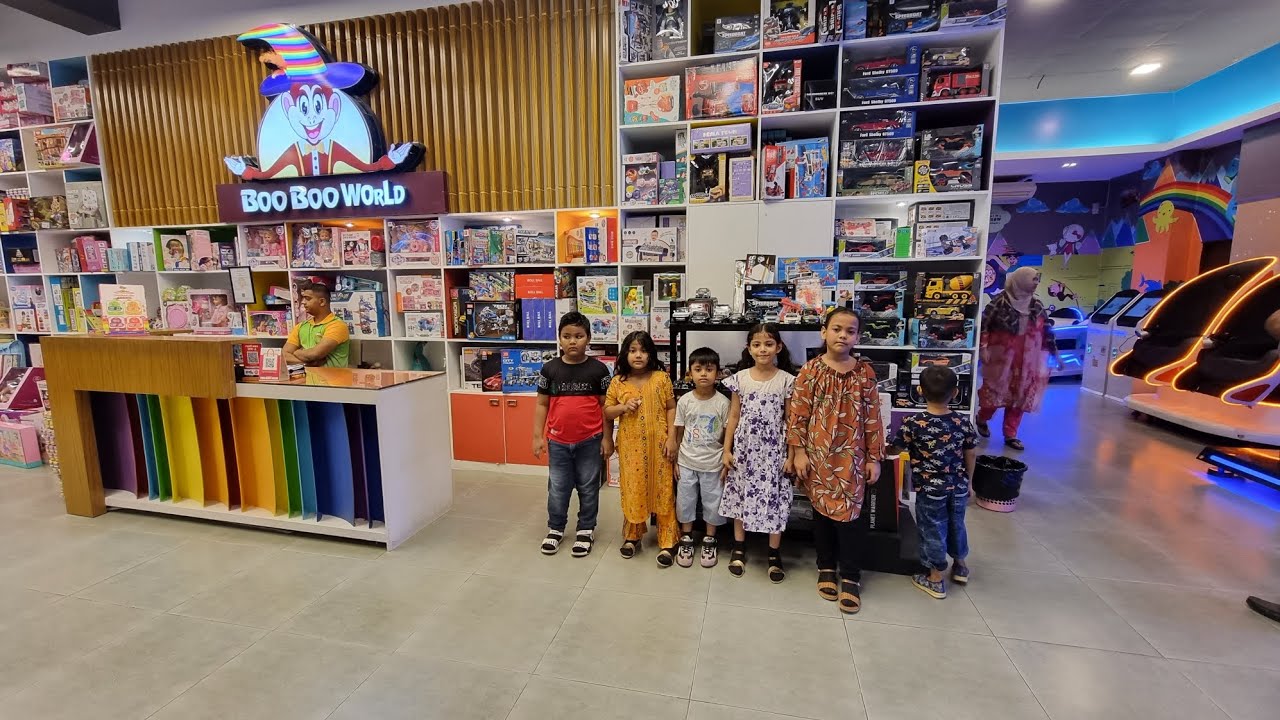 Mim having fun at Boo Boo world with cousins - YouTube