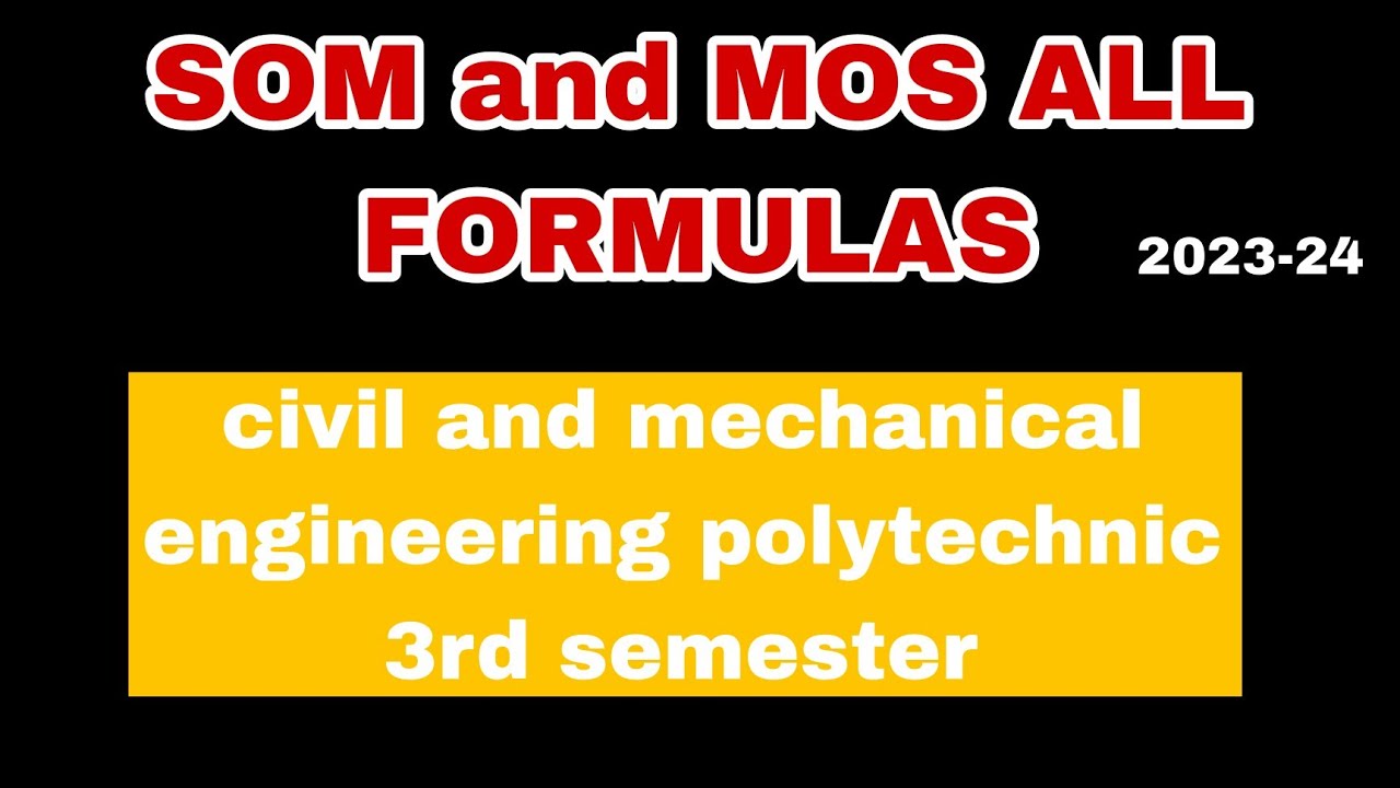 SOM & MOS all formulas,civil and mechanical engineering polytechnic 3rd ...