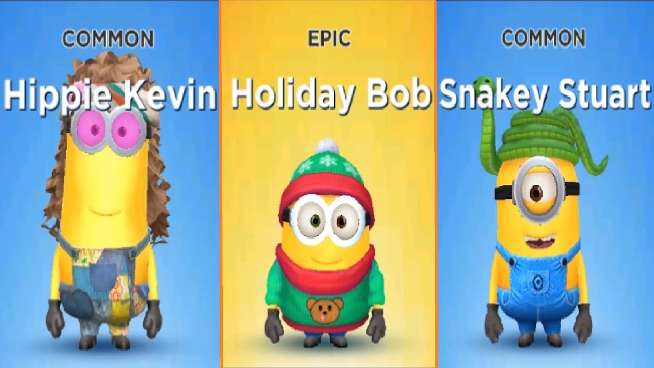 Minion rush Snakey Stuart Hippie Kevin Holiday Bob New minion costume ...