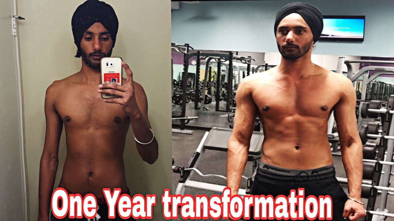 1 year body transformation skinny to muscular - YouTube