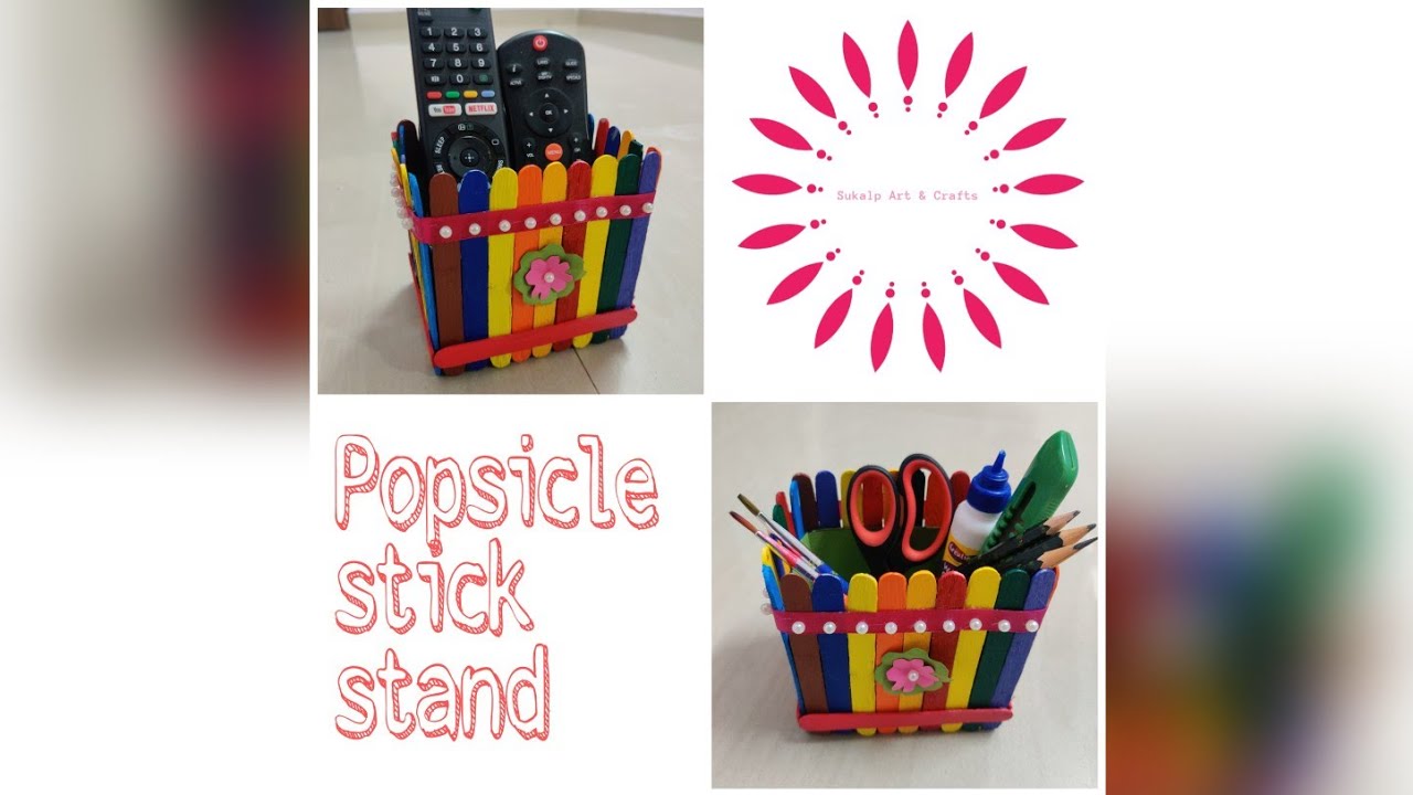 Popsicle stick stand | DIY crafts - YouTube