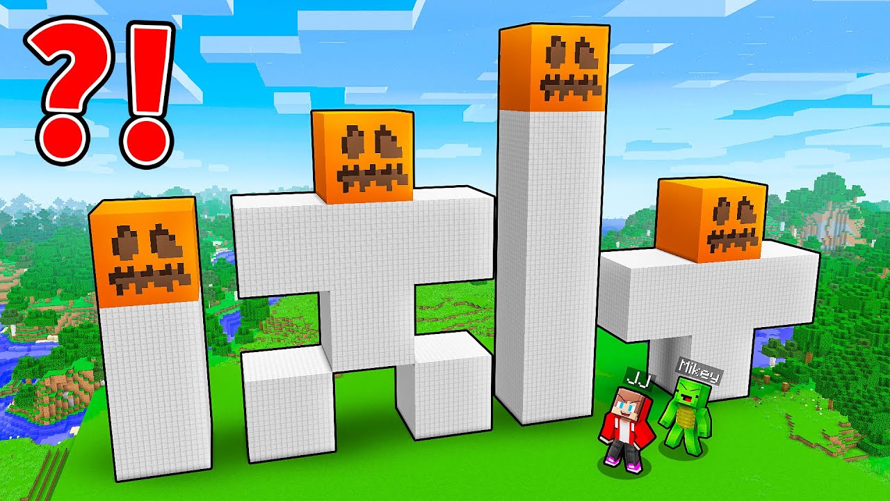 JJ and Mikey Spawn GIANT SUPER GOLEMS in Minecraft - Maizen - YouTube