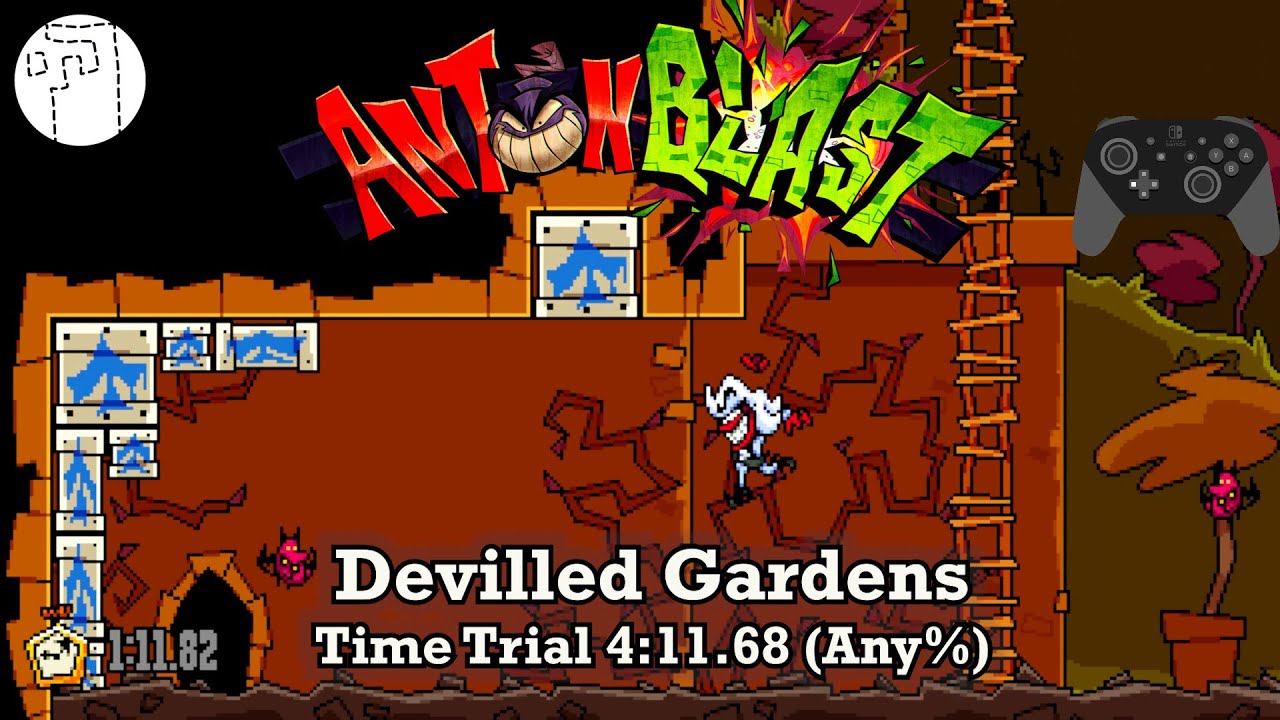Time Trial 4:11.68 (Any%) | Devilled Gardens | ANTONBLAST - YouTube