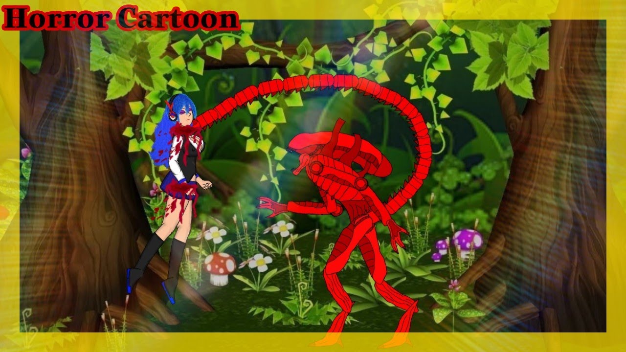 Red Alien Cartoon Move 👻😵 । Horror Cartoon । Animation Funny । Horror ...