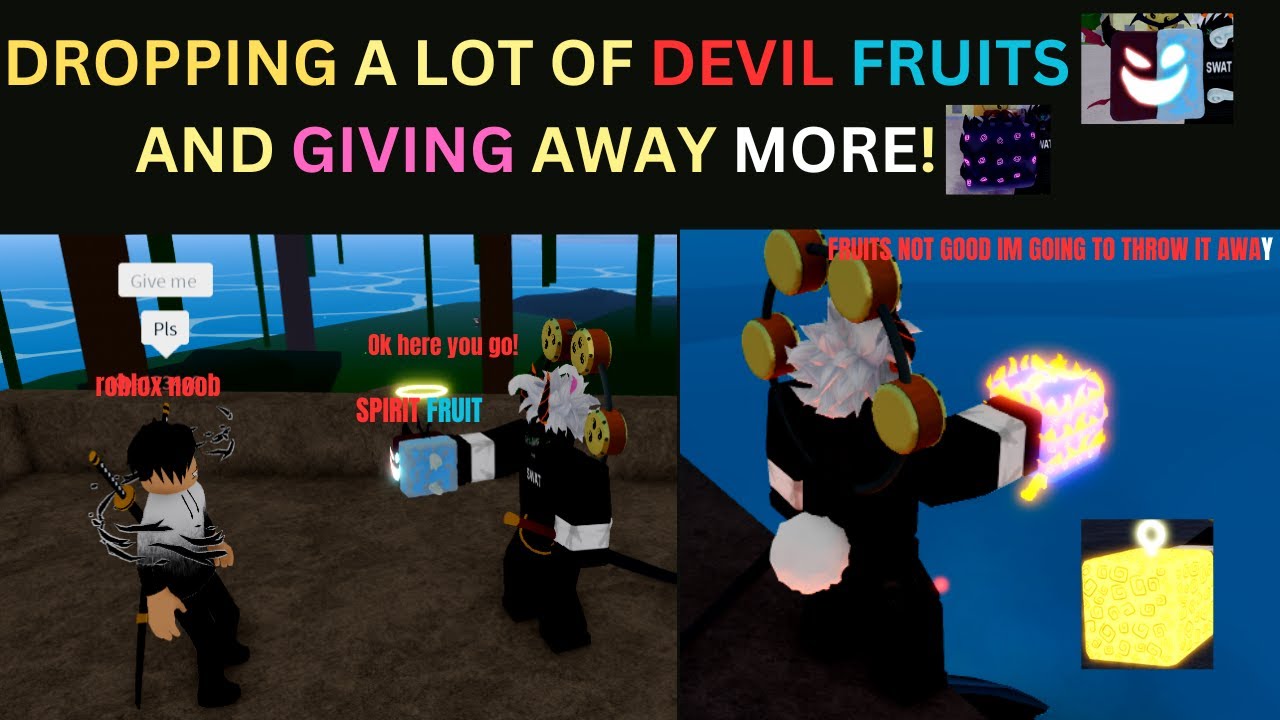 Giving/Dropping A Lot Of DEVIL FRUITS To Random People! (LEGENDARY ...