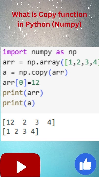 Python programming / Copy () in Numpy / Working With Array In Python - YouTube