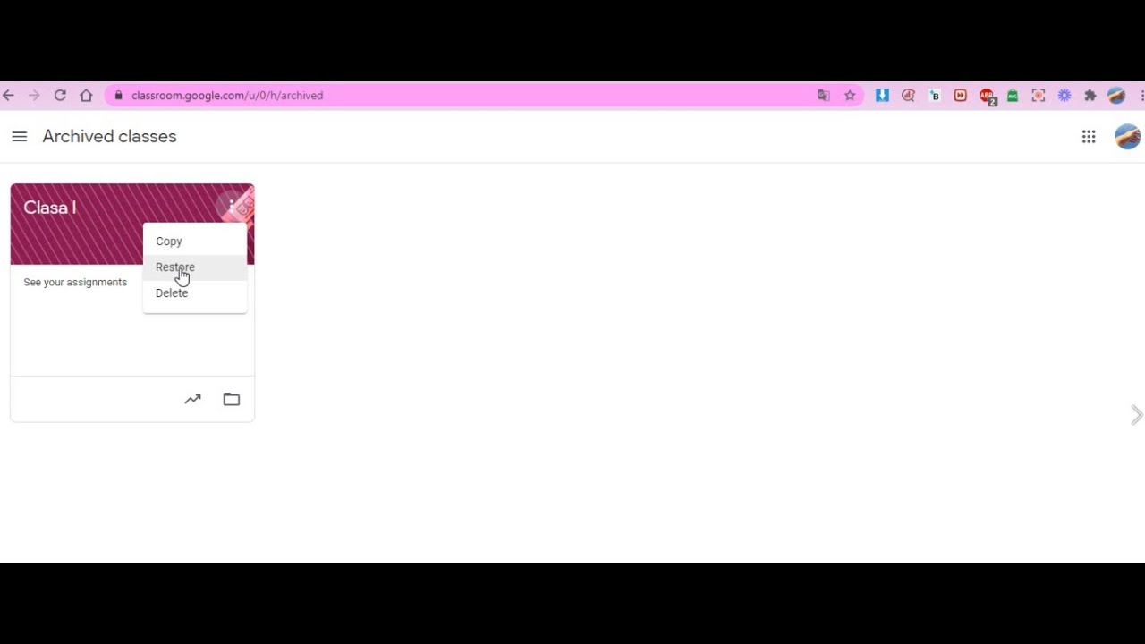 Dezarhivare clasa Google Classroom - YouTube