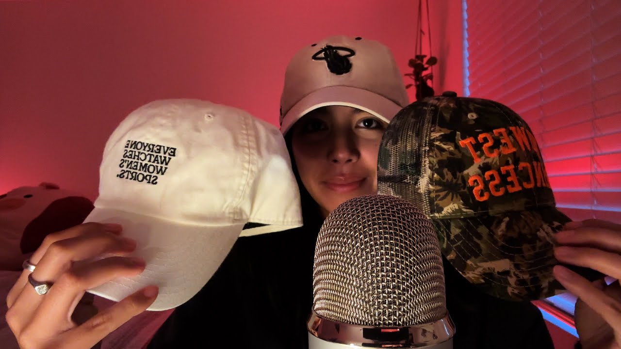 ASMR || my hat collection (crinkles, scratches, whispers) - YouTube