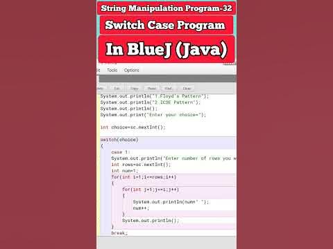 Learning Switch Case Program in BlueJ, String Manipulation Program-32 ...