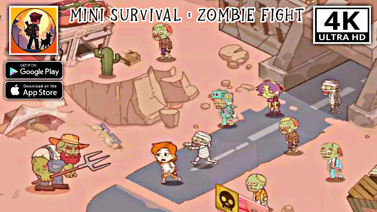 Mini Survival : Zombie Fight || Android - iOS 4K 60fps Gameplay - YouTube