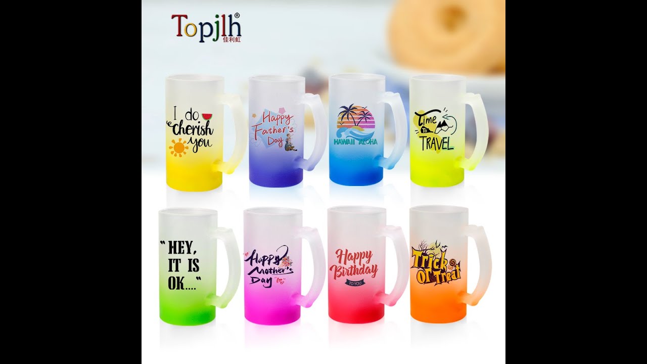 Sublimation 16oz Gradient Color Frosted Glass Beer Mug - YouTube