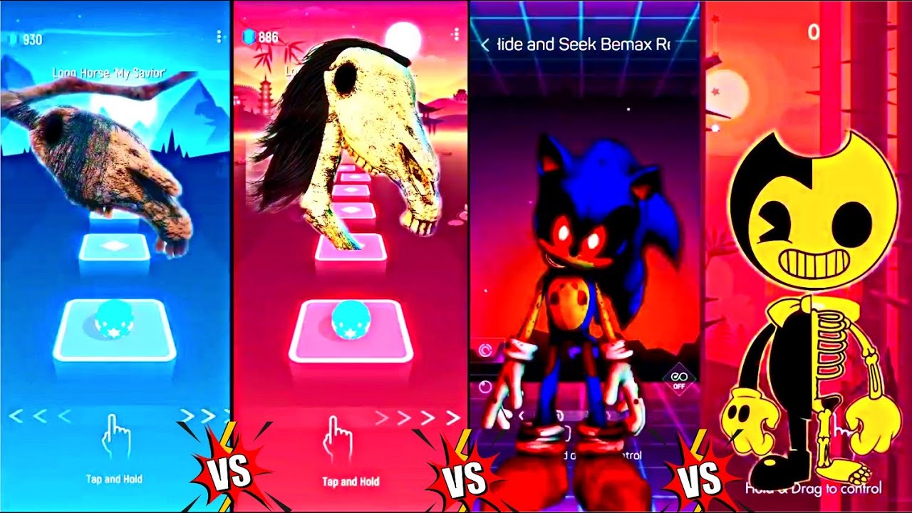 Long Horse VS Long Horse VS Sonic Exe VS Bendy / Top Music Games - YouTube