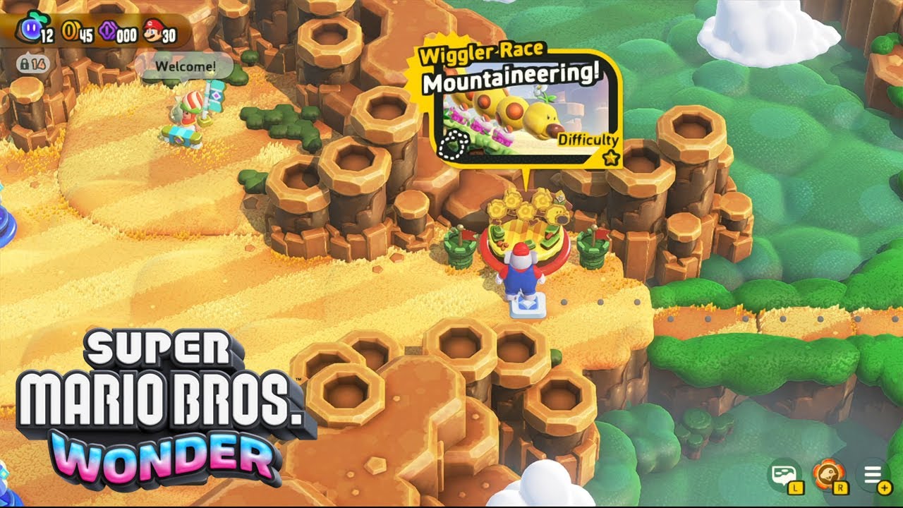 SUPER MARIO BROS. WONDER - How to complete Wiggler Race Mountaineering ...