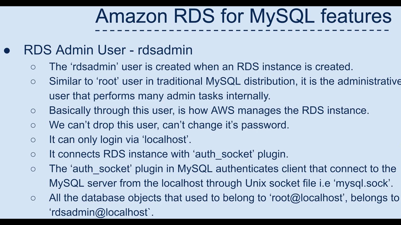 AWS RDS Cloud DBA | What is the built-in RDS DB Admin User? - YouTube