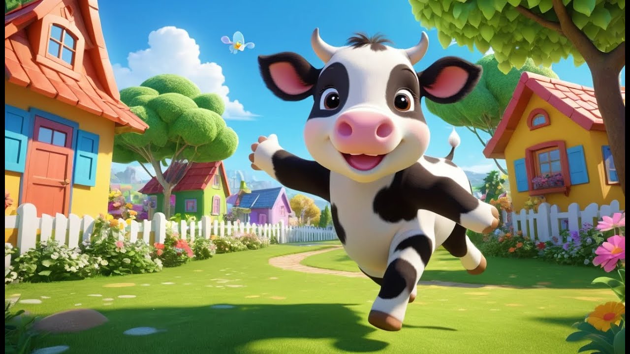 Baby Moo Moo Dancing | Cute Cow Dance Song for Toddlers | Fun Farm ...